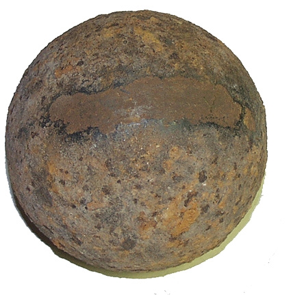 US/CS 4.52 IN. 12 LB. SPHERICAL SHOT, RECOVERED AT RICHMOND, VA — Horse ...