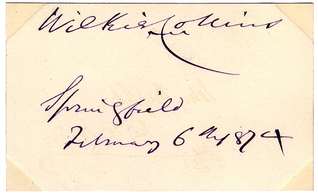SIGNATURE - WILKIE COLLINS, BRITISH MYSTERY WRITER — Horse Soldier