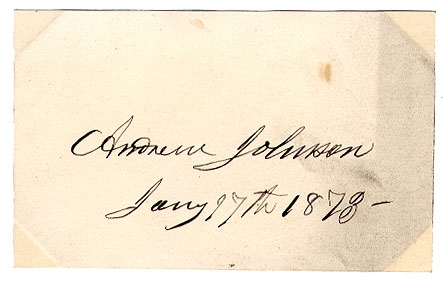 SIGNATURE - ANDREW JOHNSON — Horse Soldier