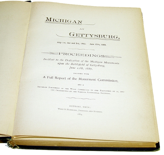 MICHIGAN AT GETTYSBURG. JULY 1ST, 2ND AND 3RD, 1863 — Horse Soldier