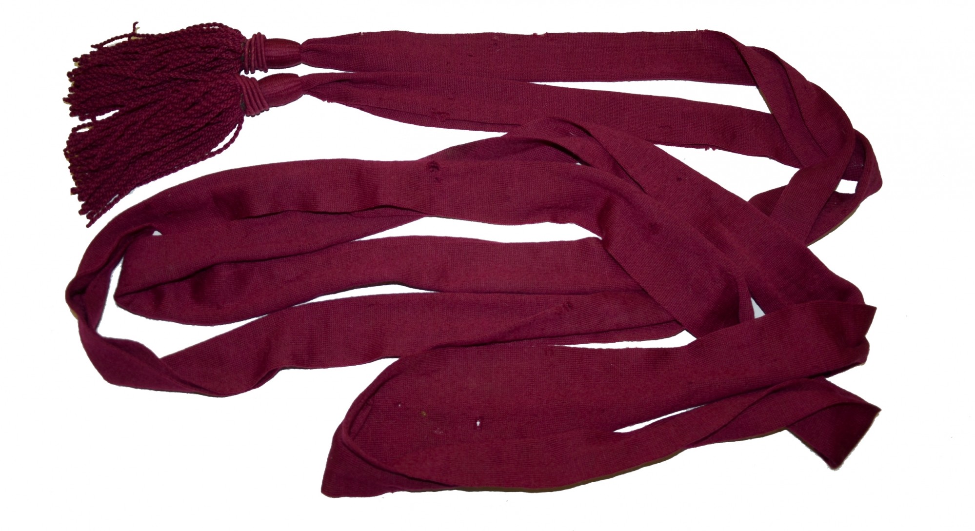 ORIGINAL CIVIL WAR OFFICER’S CRIMSON BELT SASH — Horse Soldier