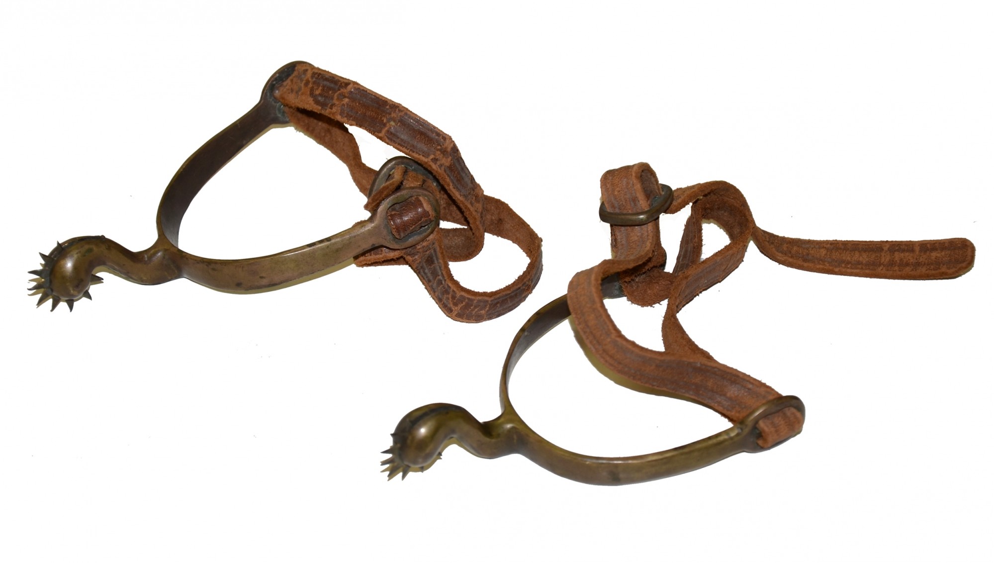 CIVIL WAR ERA SPURS WITH ORIGINAL STRAPS — Horse Soldier