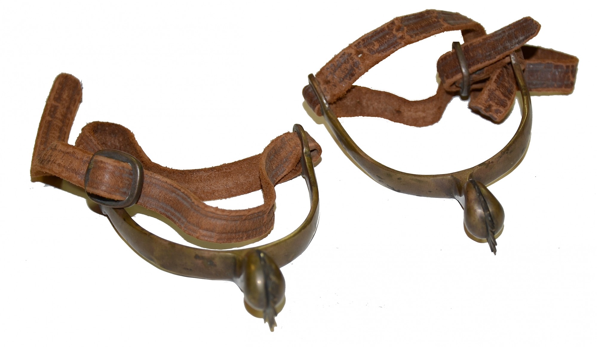 CIVIL WAR ERA SPURS WITH ORIGINAL STRAPS — Horse Soldier