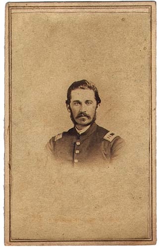 CDV UNIDENTIFIED UNION CAPTAIN - WASHINGTON, D.C. BACKMARK — Horse Soldier