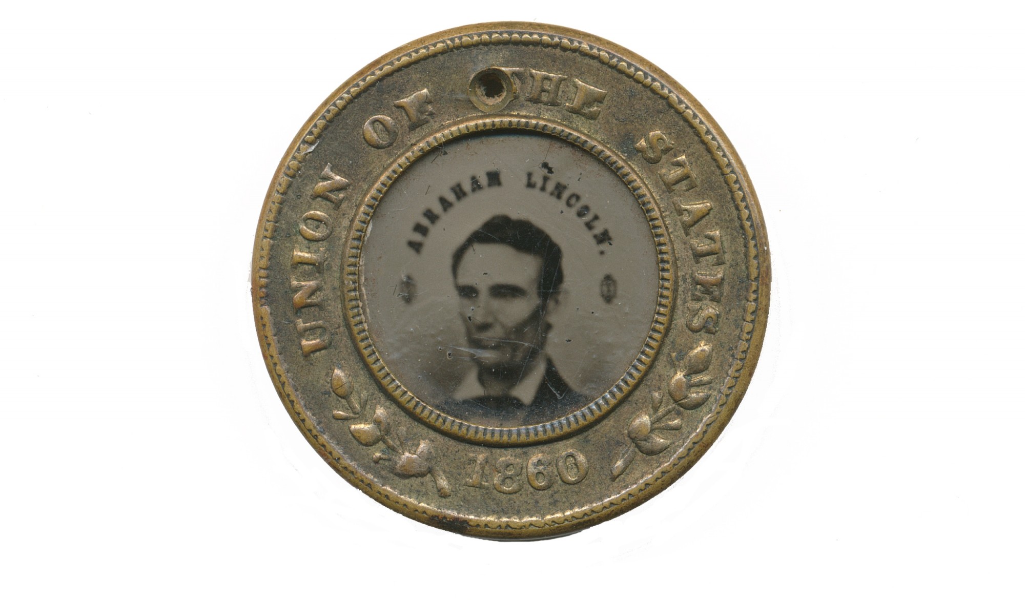 LINCOLN-HAMLIN 1860 FERROTYPE CAMPAIGN TOKEN — Horse Soldier