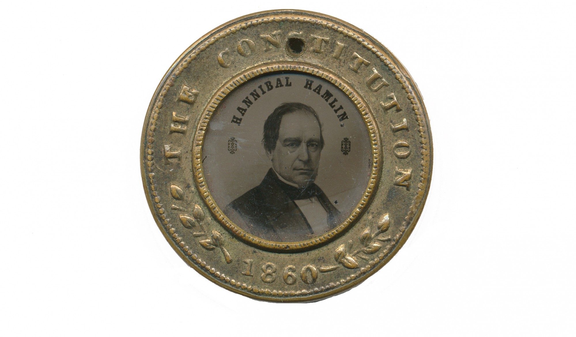 LINCOLN-HAMLIN 1860 FERROTYPE CAMPAIGN TOKEN — Horse Soldier