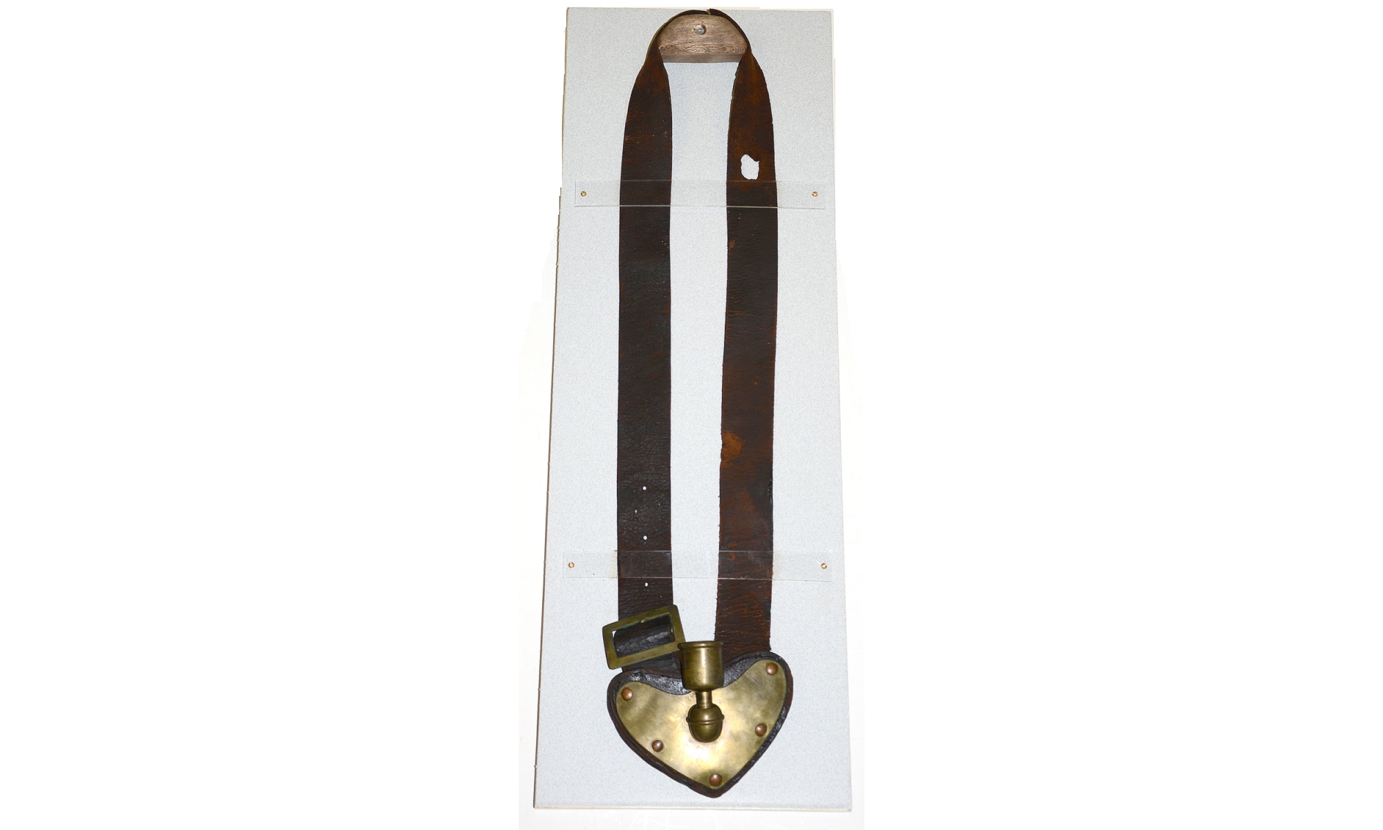 LEATHER CIVIL WAR FLAG HARNESS WITH POSSIBLE BULLET/SHRAPNEL HOLE ...