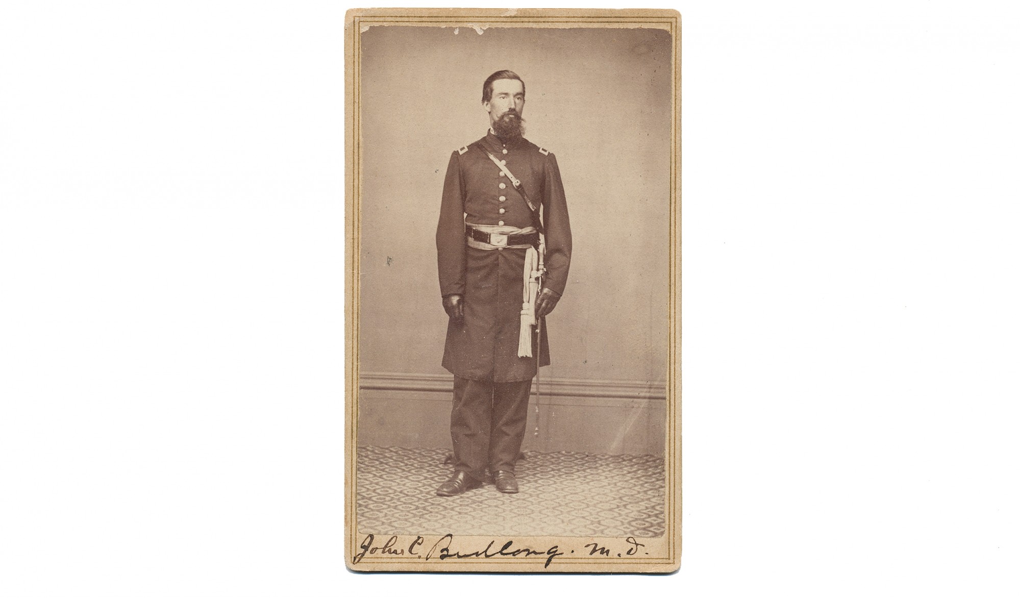 CDV JOHN C. BUDLONG, SURGEON, 3RD RHODE ISLAND CAVALRY — Horse Soldier