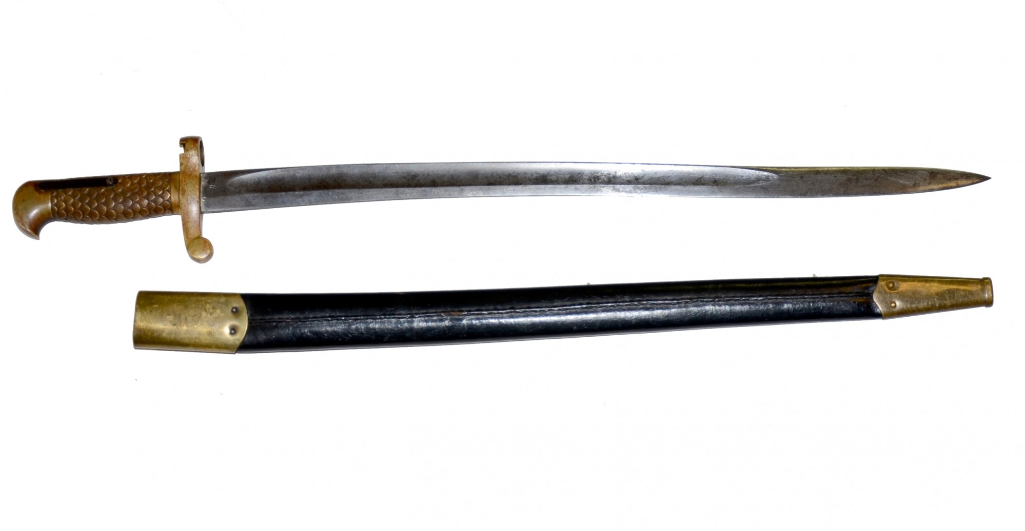 RARE 1873/1876 WINCHESTER RIFLE MUSKET BAYONET & SCABBARD — Horse Soldier
