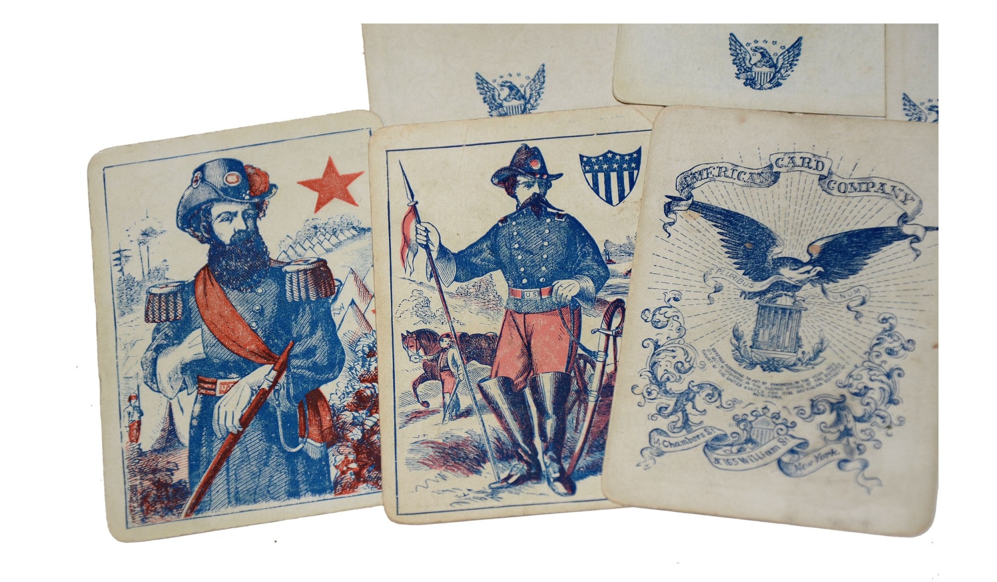 COMPLETE DECK OF CIVIL WAR PATRIOTIC PLAYING CARDS — Horse Soldier