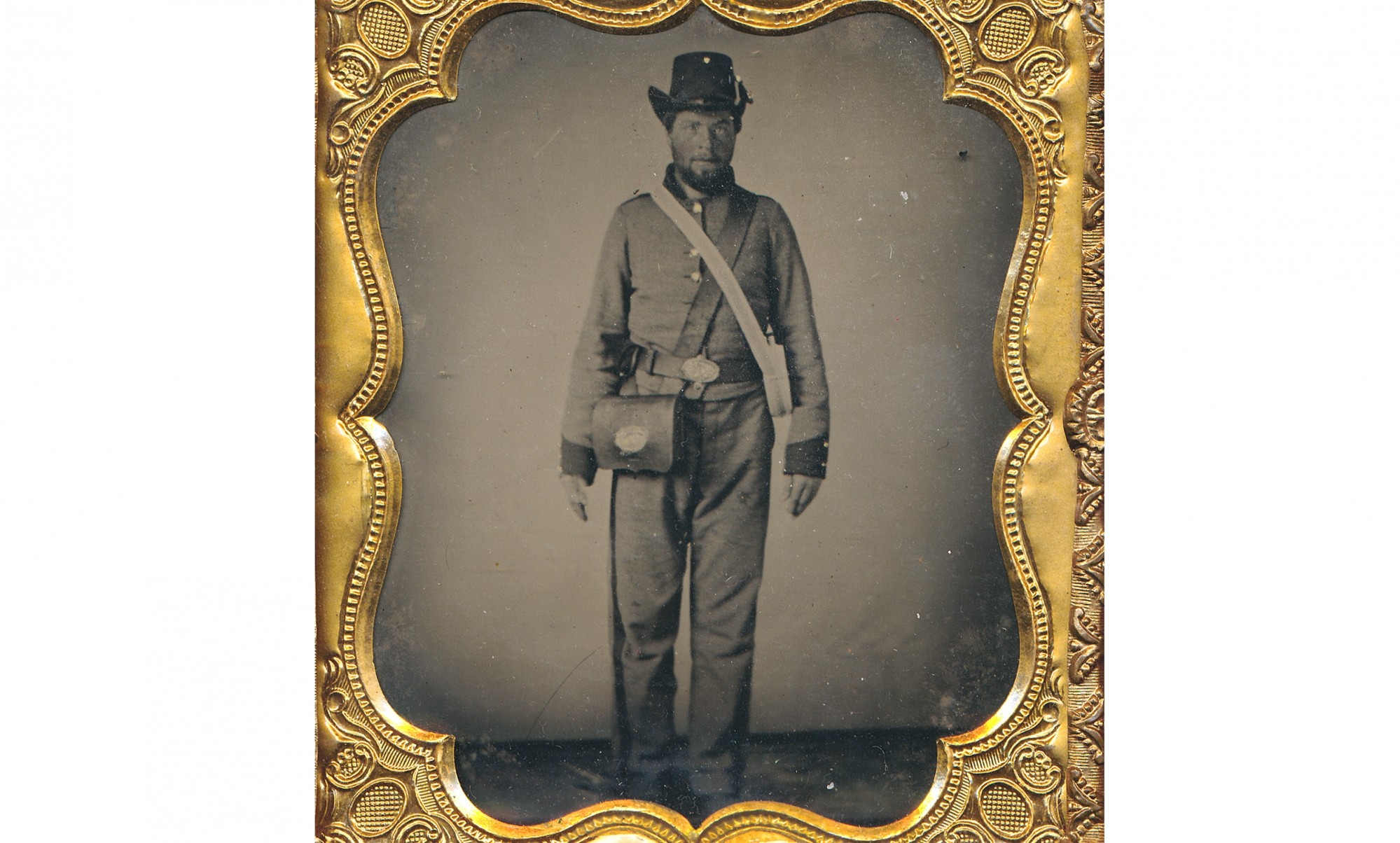 FANTASTIC DOUBLE CONFEDERATE SIXTH PLATE TINTYPES — Horse Soldier