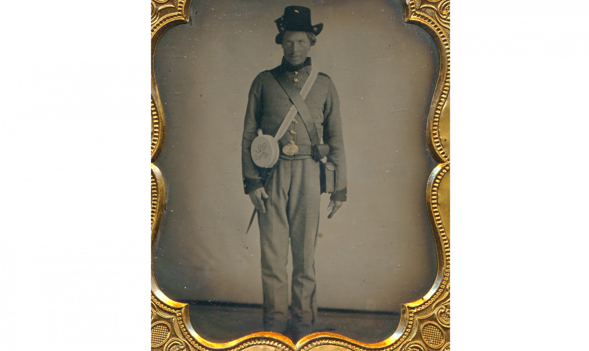 FANTASTIC DOUBLE CONFEDERATE SIXTH PLATE TINTYPES — Horse Soldier
