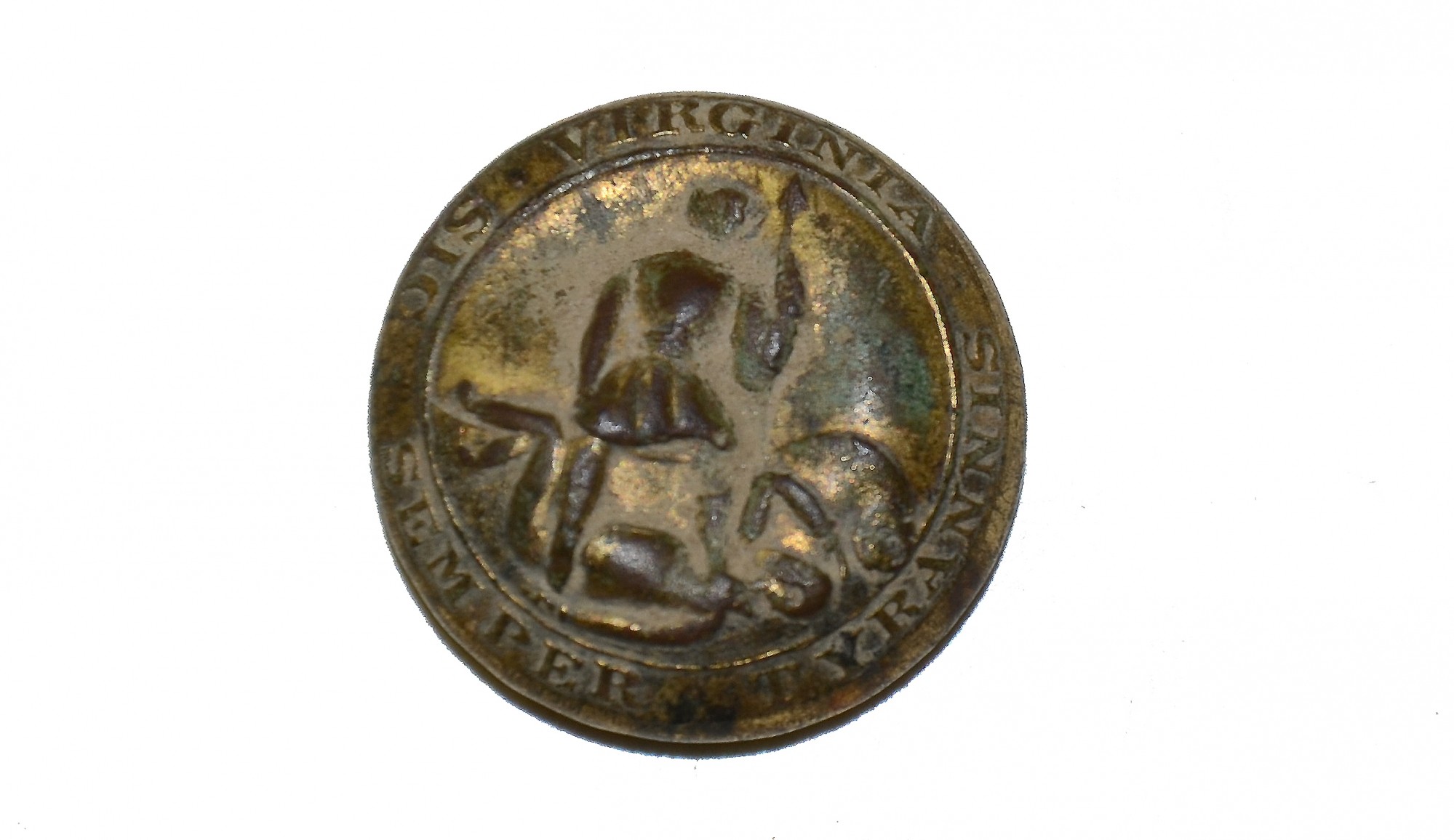 VIRGINIA STATE SEAL BUTTON FROM GETTYSBURG — Horse Soldier