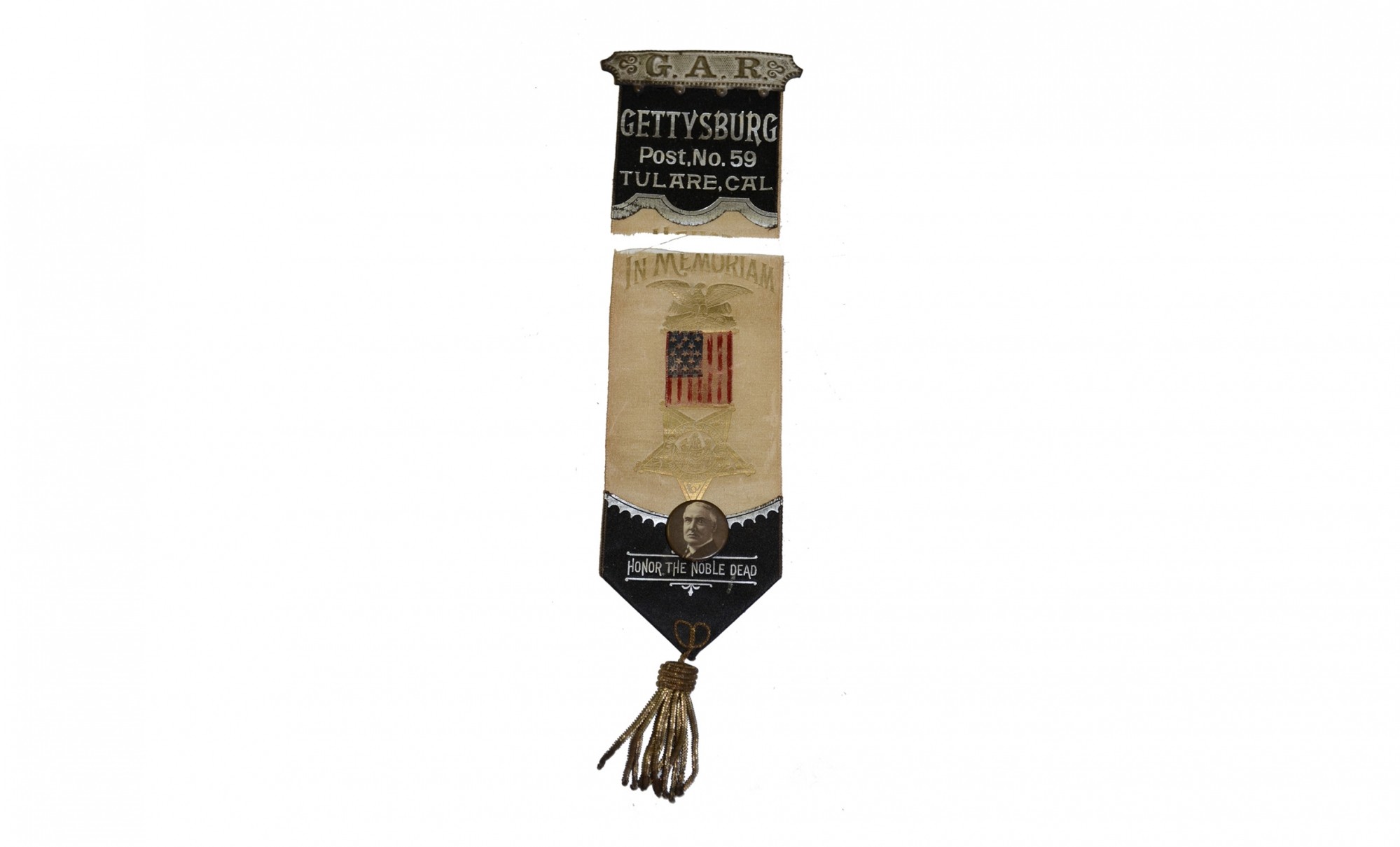 MEMORIAL RIBBON FOR CALIFORNIA GAR POST — Horse Soldier