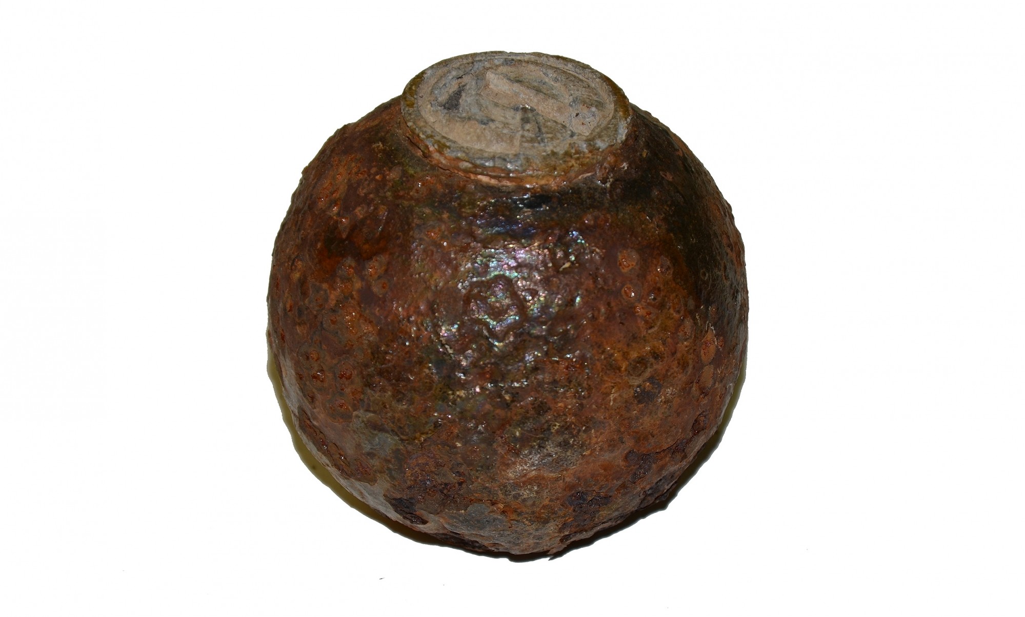 CONFEDERATE 3.67 INCH 6 POUNDER SPHERICAL SHELL WITH COPY OF BORMANN ...