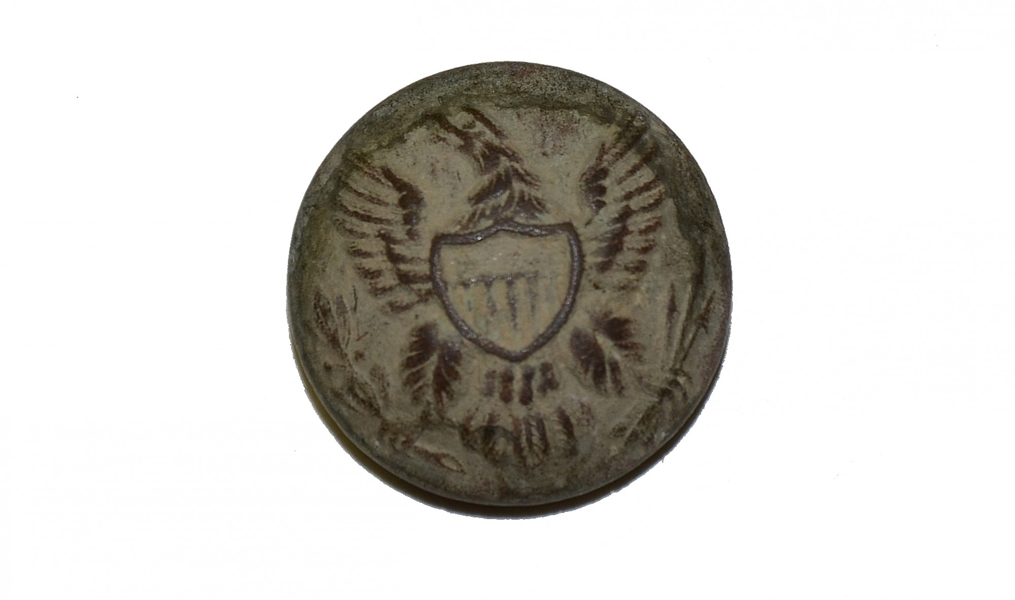 US INFANTRY GENERAL SERVICE EAGLE BUTTON RECOVERED AT LITTLE ROUND TOP ...