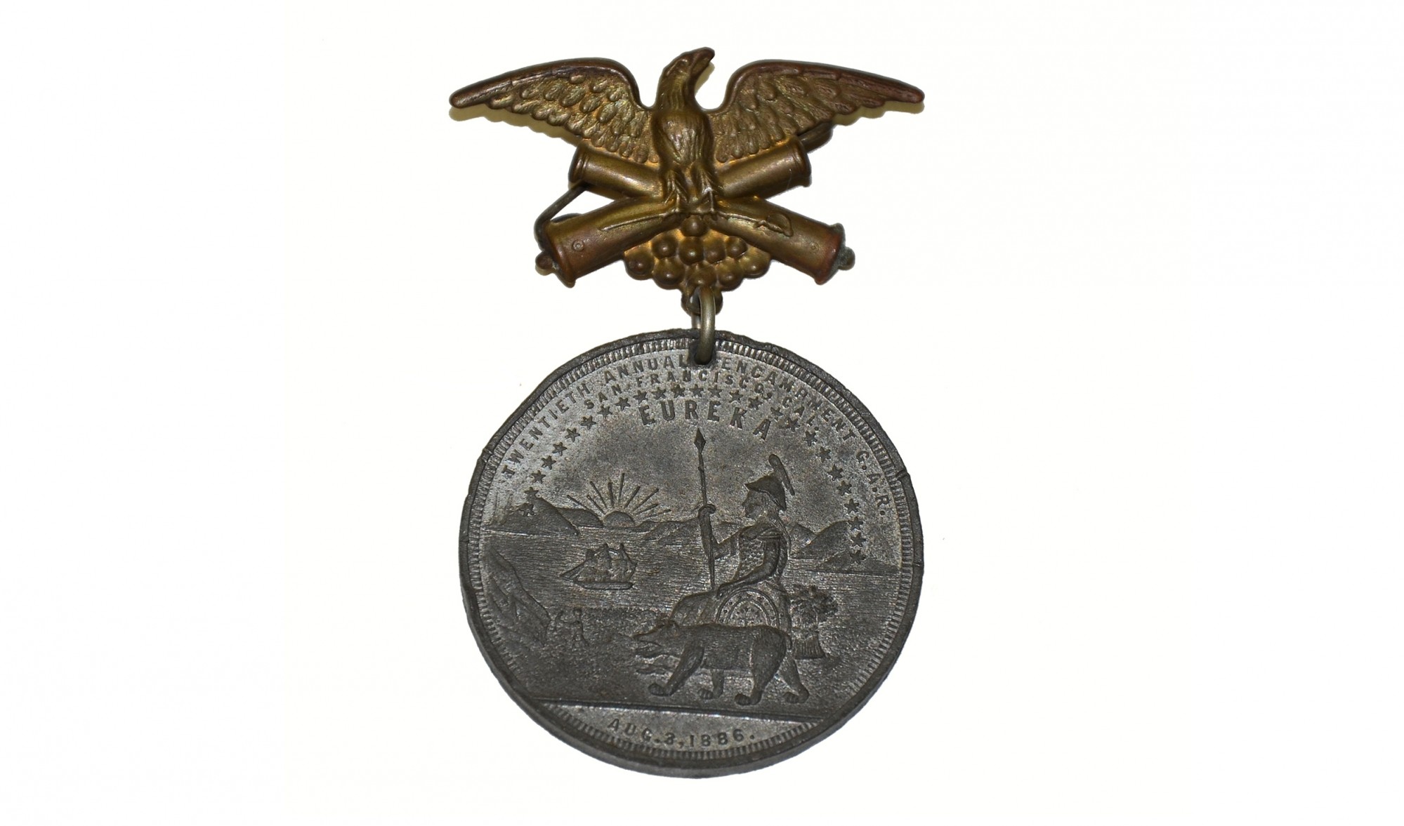 1886 GAR BADGE - SAN FRANCISCO — Horse Soldier