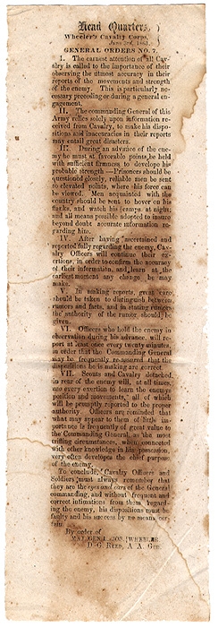 CONFEDERATE GENERAL ORDER NO. 7 — Horse Soldier