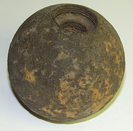 U.S. 4.52" 12-POUND SPHERICAL CASE-SHOT SHELL REYNOLD'S WOODS ...