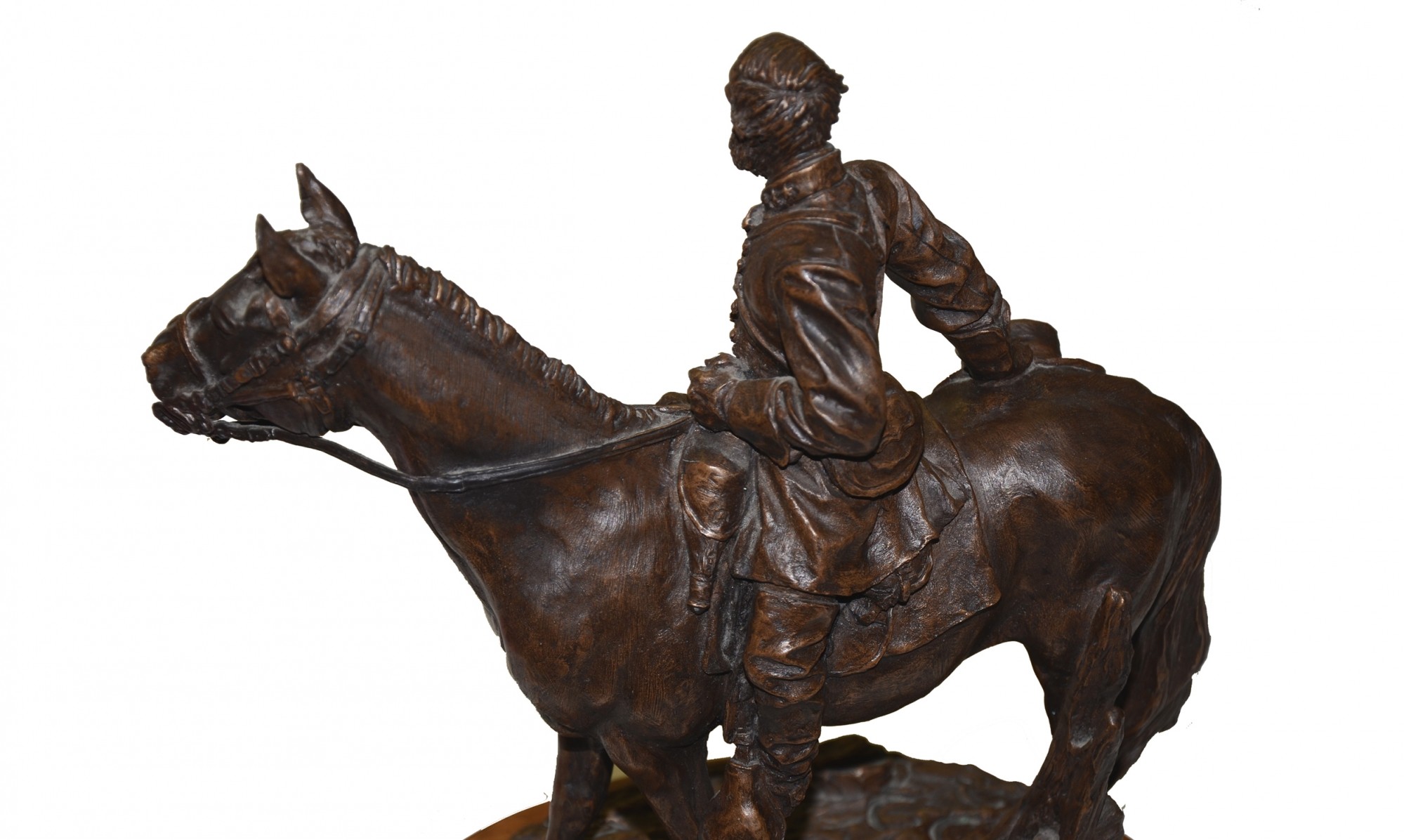RARE “LEE ON HORSEBACK” COLD CAST SCULPTURE BY RON TUNISON — Horse Soldier
