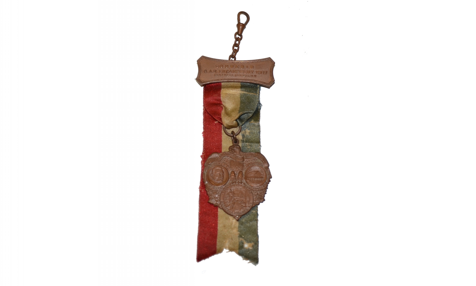 1907 NEW YORK GAR BADGE MADE INTO A WATCH FOB — Horse Soldier