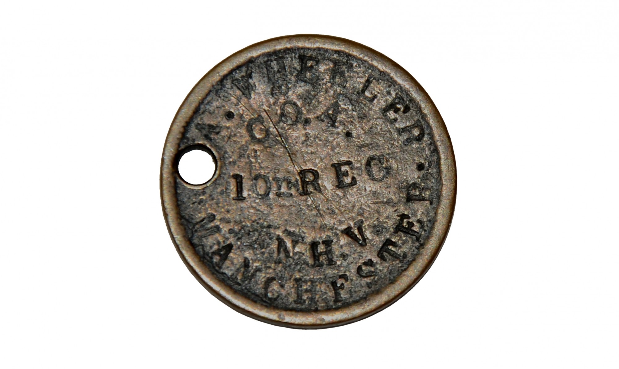 IDENTIFICATION DISC FOR 10TH NEW HAMPSHIRE VOLUNTEER SOLDIER — Horse ...