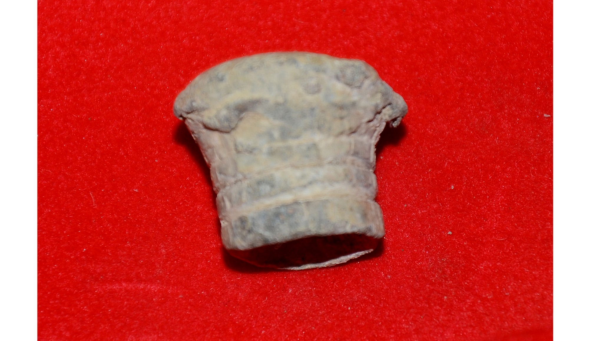 FIRED AND MUSHROOMED .58 MINIE BALL WITH SWAGE MARKS IN BASE FROM THE ...