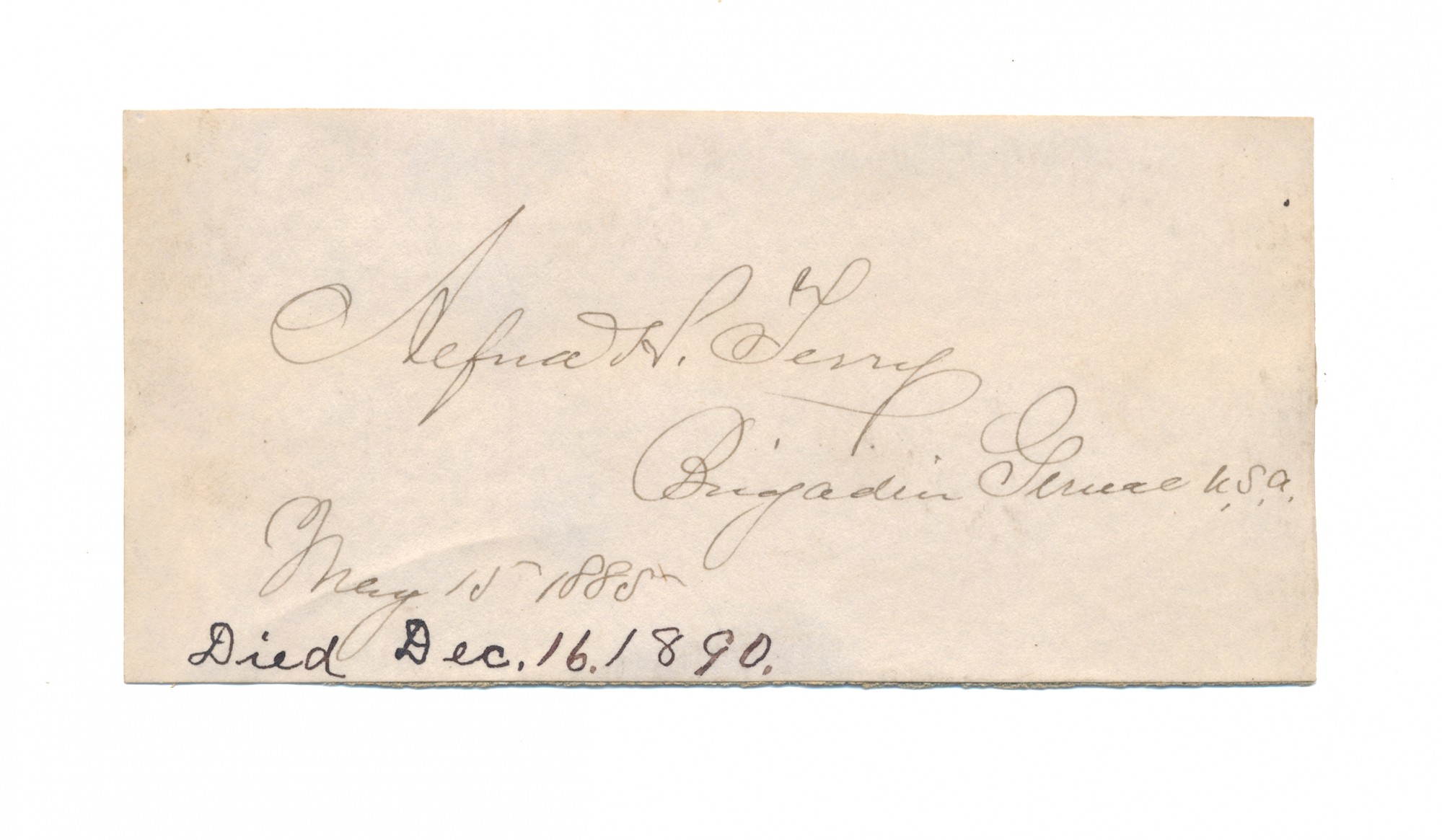 POST-CIVIL WAR SIGNATURE – BRIG. GEN. ALFRED TERRY — Horse Soldier