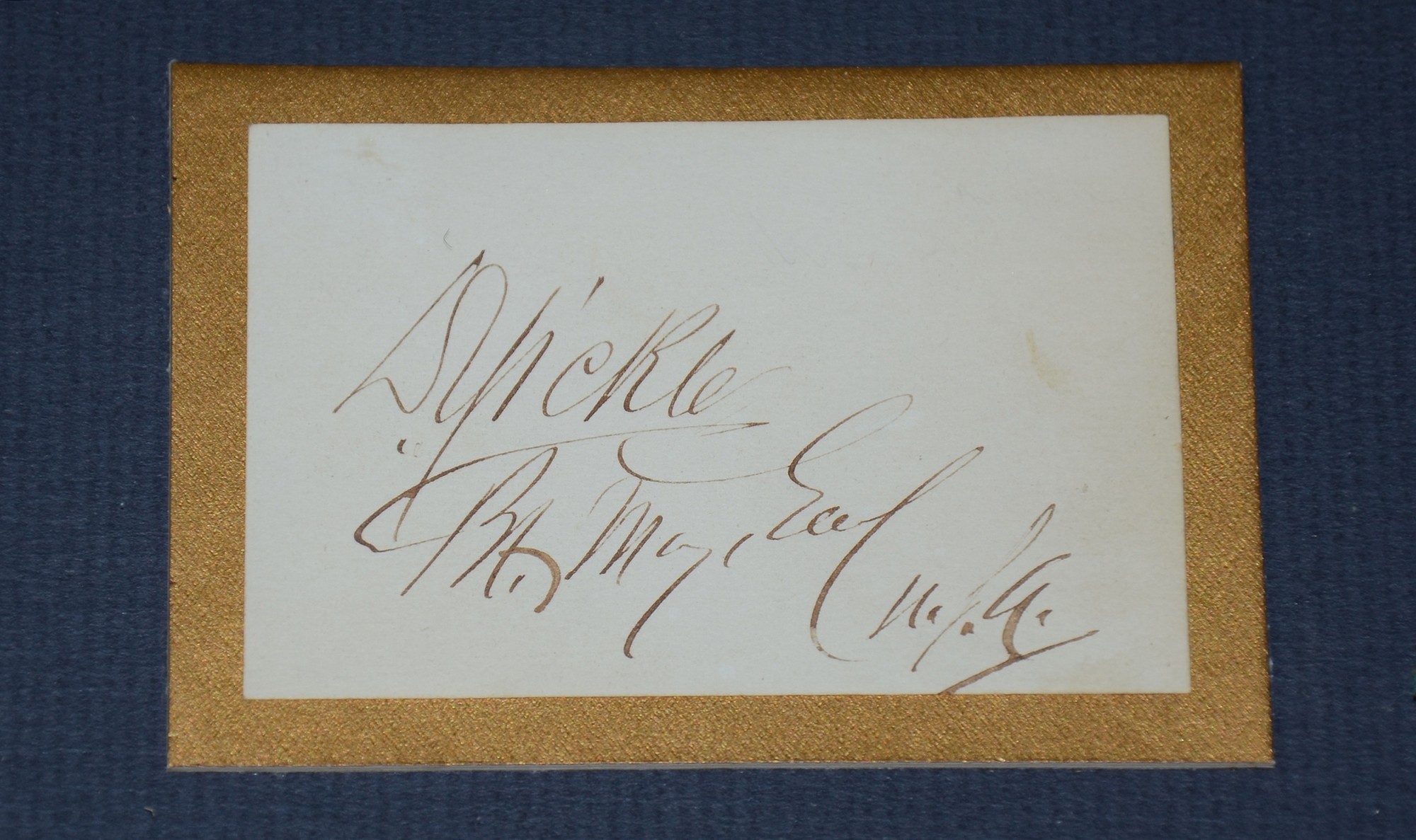 FRAMED AUTOGRAPH & CDV OF MAJOR GENERAL DANIEL E. SICKLES — Horse Soldier