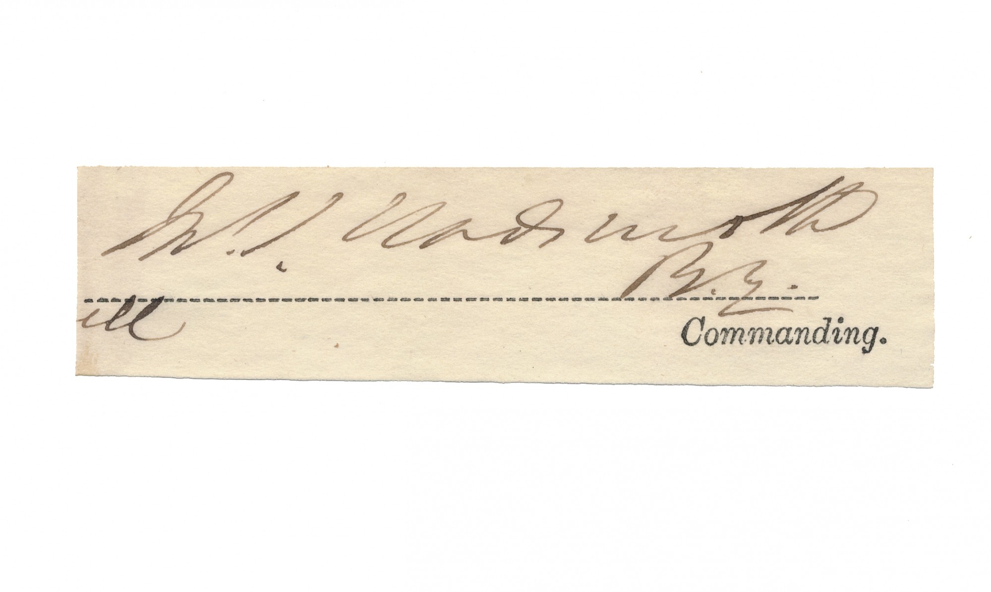 WAR DATE CLIPPED SIGNATURE – MAJ. GEN. JAMES S. WADSWORTH — Horse Soldier