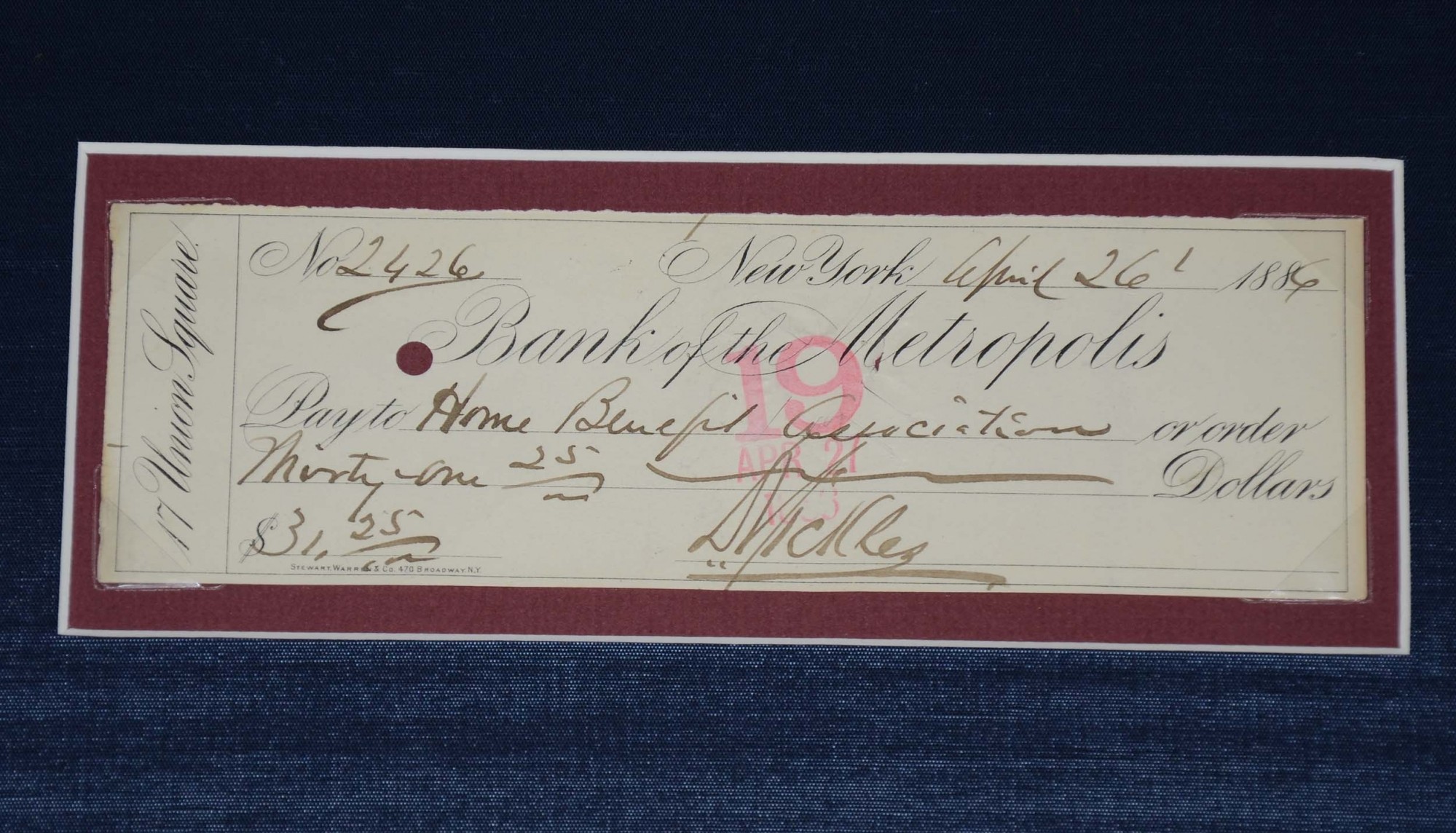 MAJ. GEN. DANIEL SICKLES POST-WAR DOCUMENT SIGNED — Horse Soldier