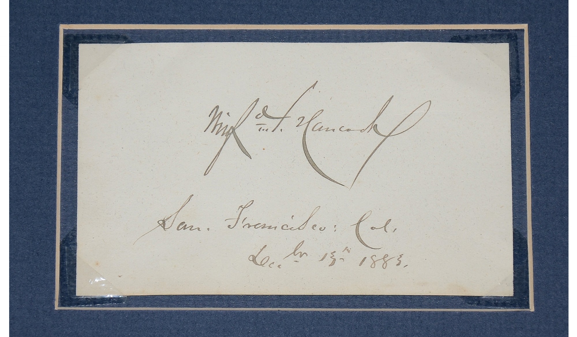 FRAMED POST-WAR SIGNATURE – WINFIELD S. HANCOCK — Horse Soldier