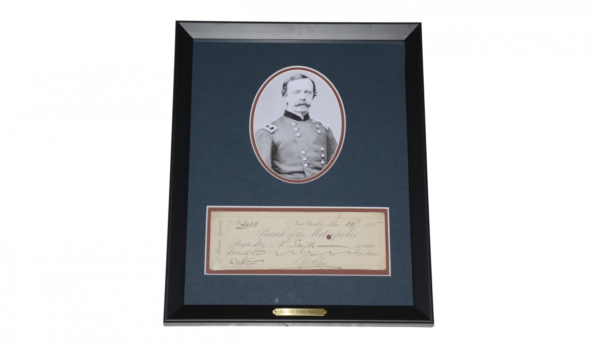 MAJ. GEN. DANIEL SICKLES POST-WAR DOCUMENT SIGNED — Horse Soldier
