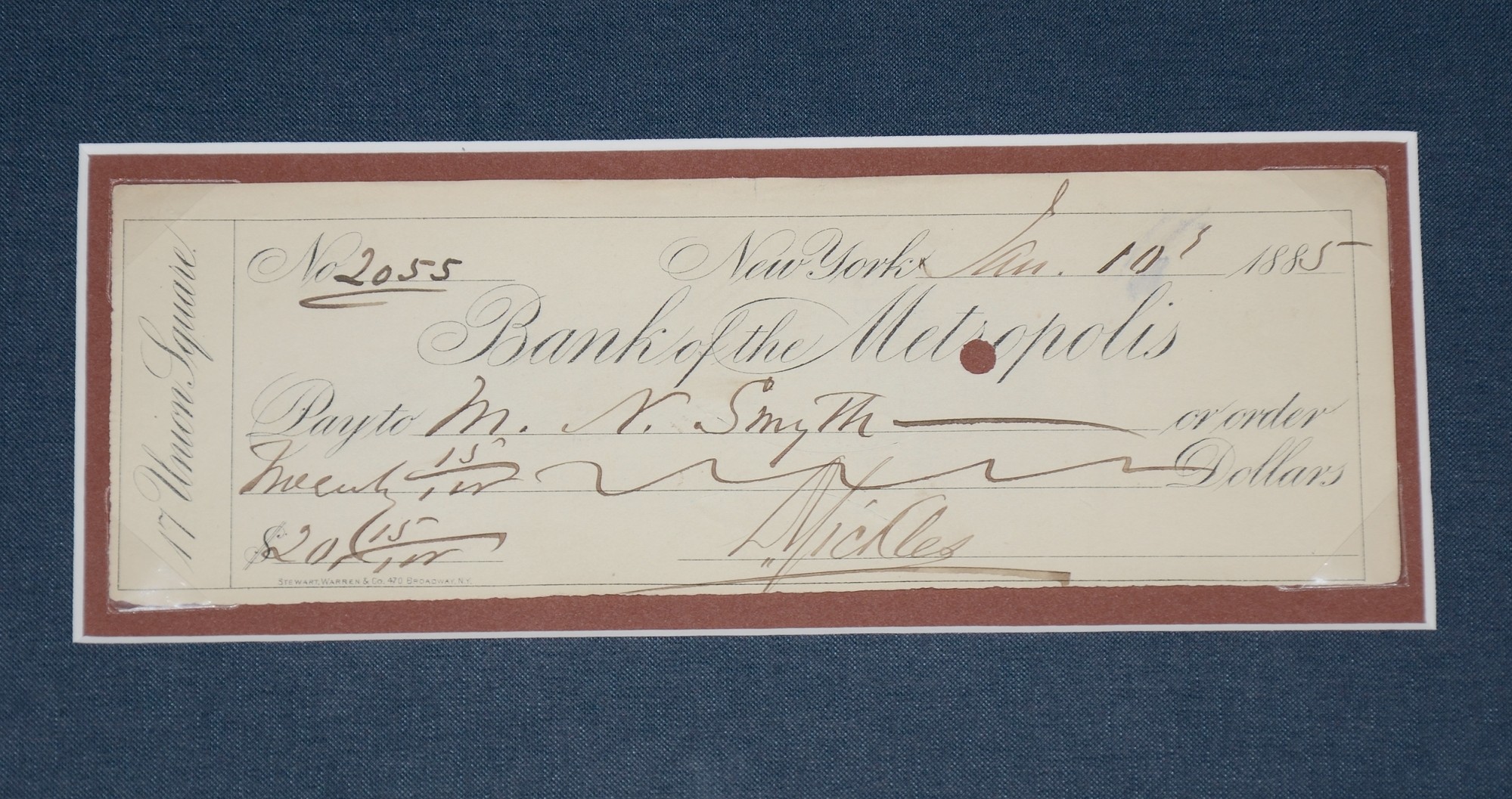 MAJ. GEN. DANIEL SICKLES POST-WAR DOCUMENT SIGNED — Horse Soldier