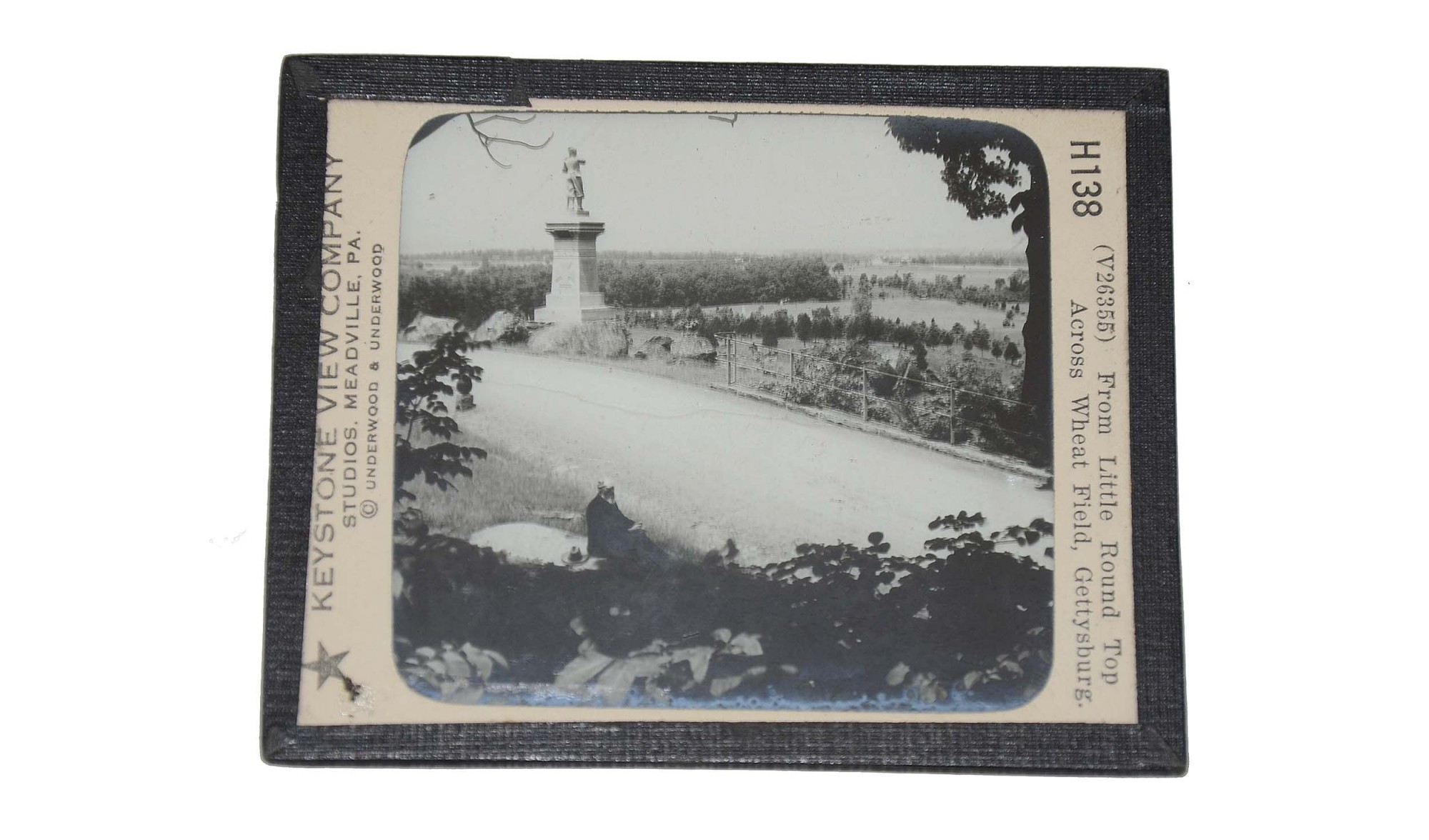 MAGIC LANTERN SLIDE OF THE WHEATFIELD FROM LITTLE ROUND TOP, GETTYSBURG ...