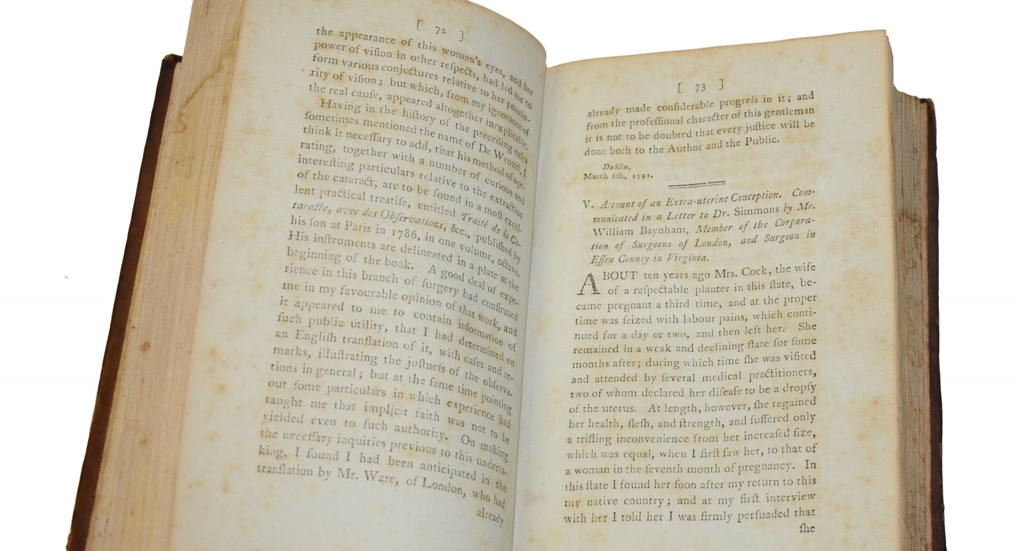 18TH CENTURY MEDICAL TEXT - MEDICAL FACTS AND OBSERVATIONS: VOLUME THE ...