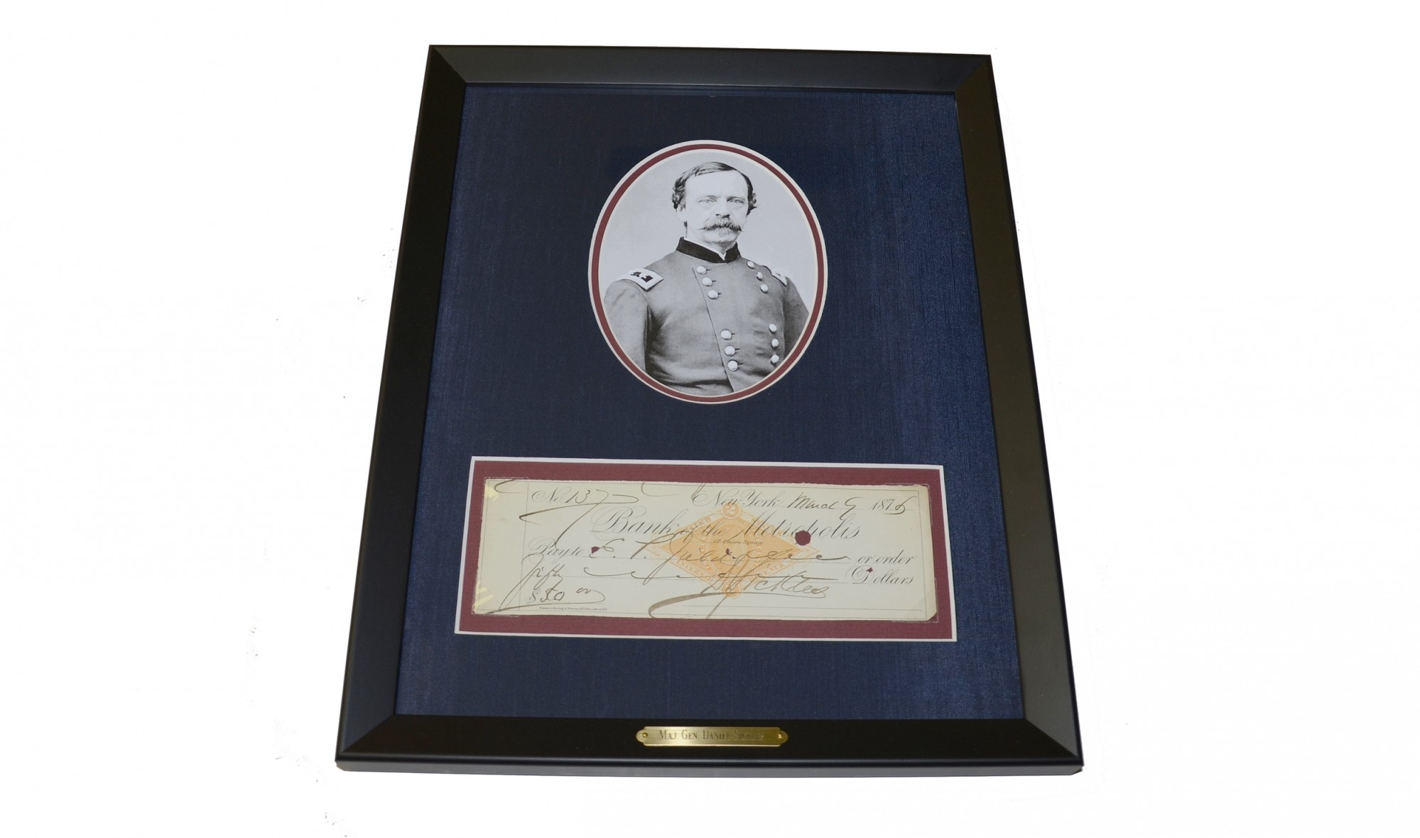 MAJ. GEN. DANIEL SICKLES POST-WAR DOCUMENT SIGNED — Horse Soldier