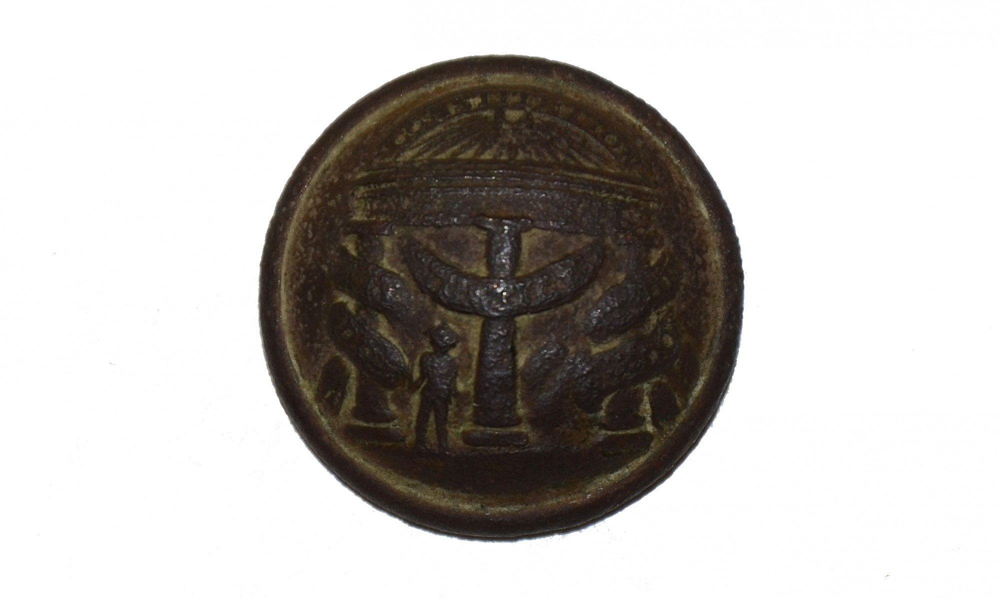 DUG GEORGIA COAT BUTTON WITH NO MAKER’S MARK — Horse Soldier