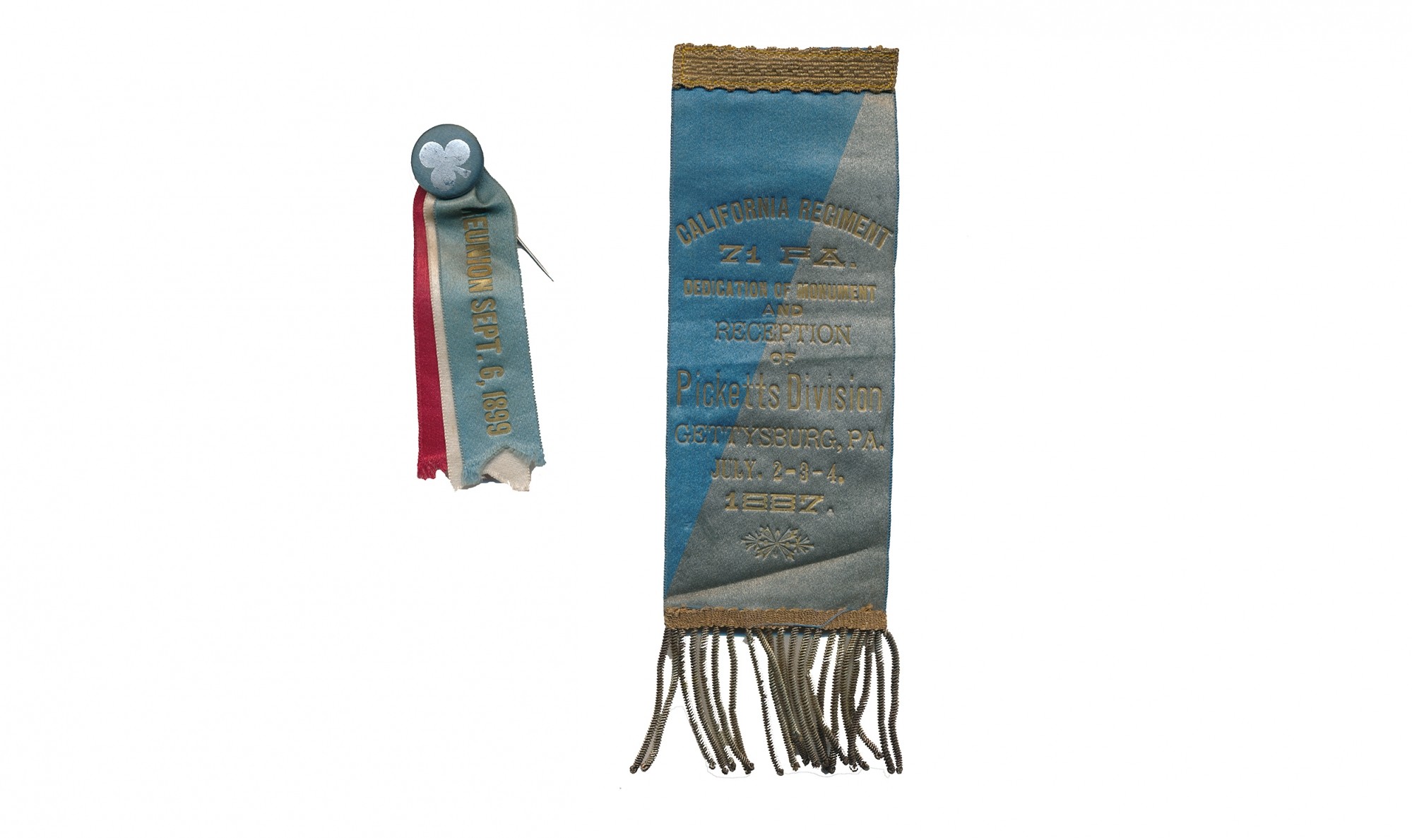 PAIR OF 71ST PENNSYLVANIA REUNION RIBBONS — Horse Soldier