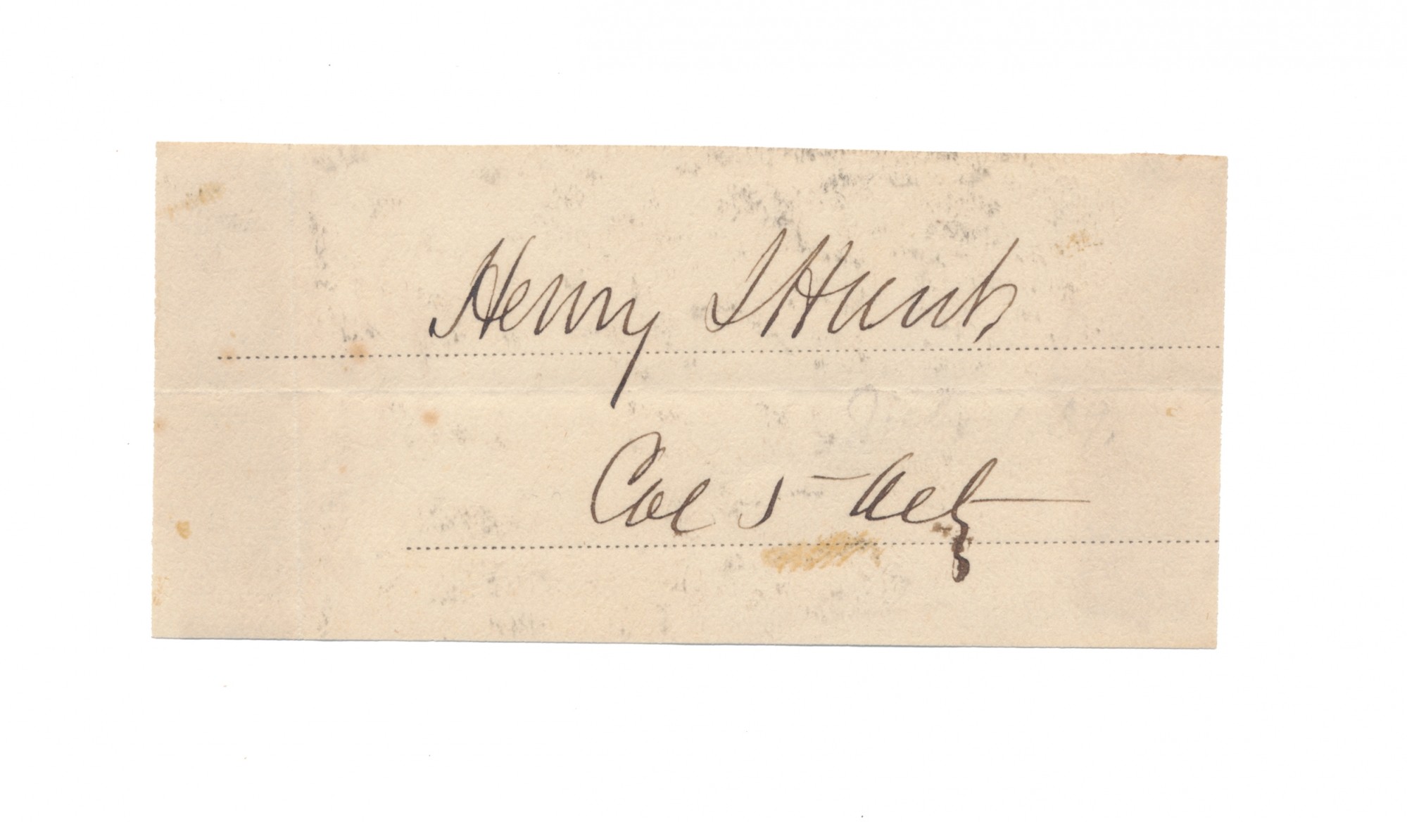 CLIPPED SIGNATURE – BRIG. GEN. HENRY HUNT — Horse Soldier