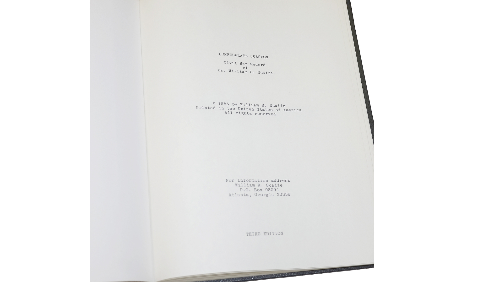 CONFEDERATE SURGEON. CIVIL WAR RECORD OF DR. WILLIAM L. SCAIFE. — Horse ...