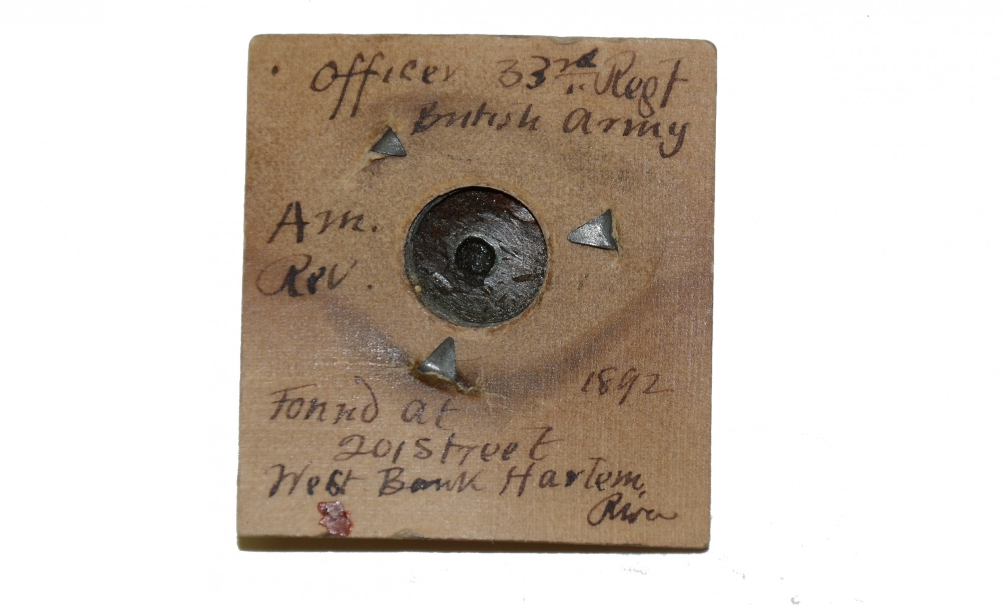 REVOLUTIONARY WAR 33RD REGIMENT OF FOOT BUTTON FROM NEW YORK CITY ...