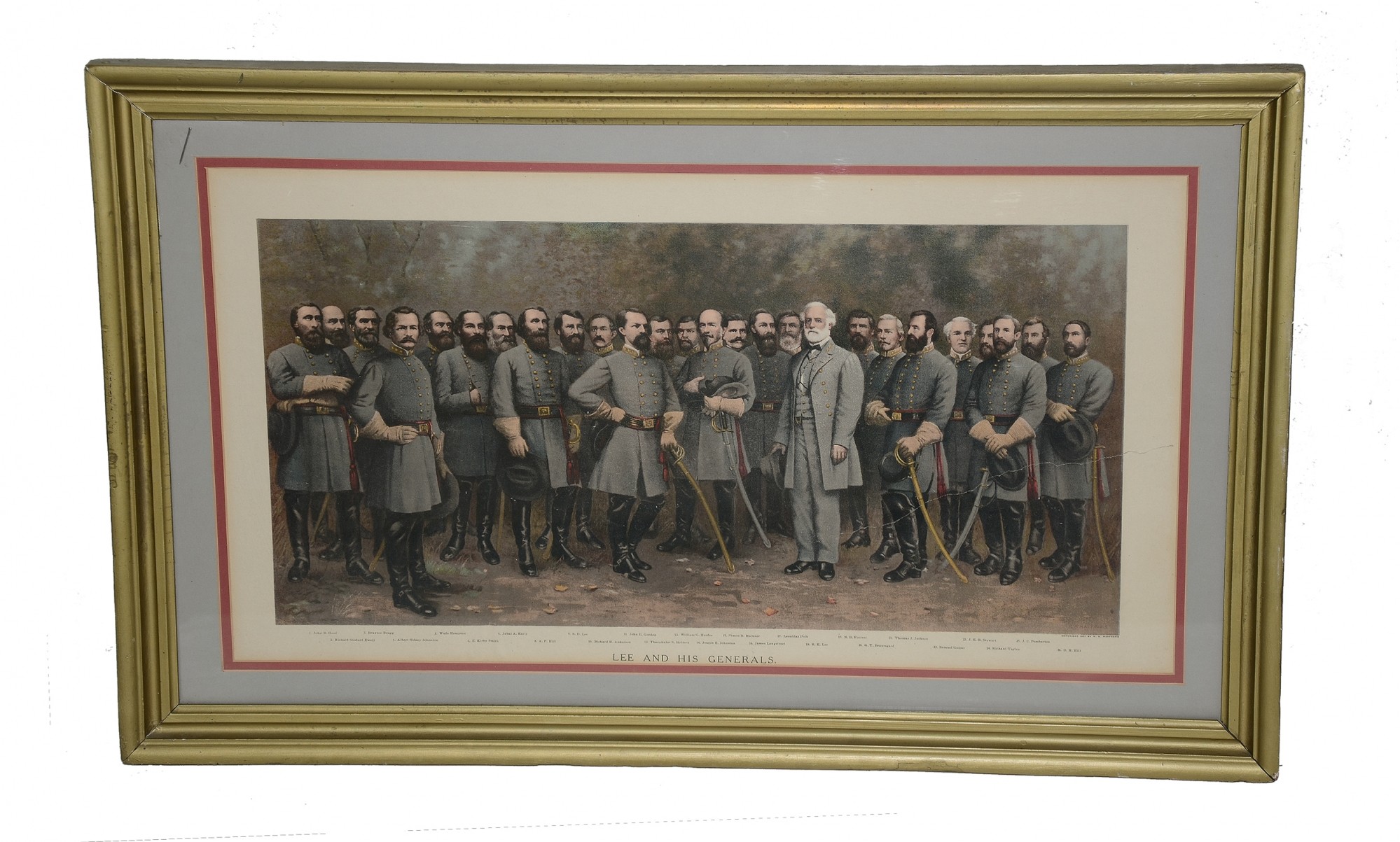 FRAMED PRINT OF CONFEDERATE GENERALS FROM LEE’S HEADQUARTERS MUSEUM ...