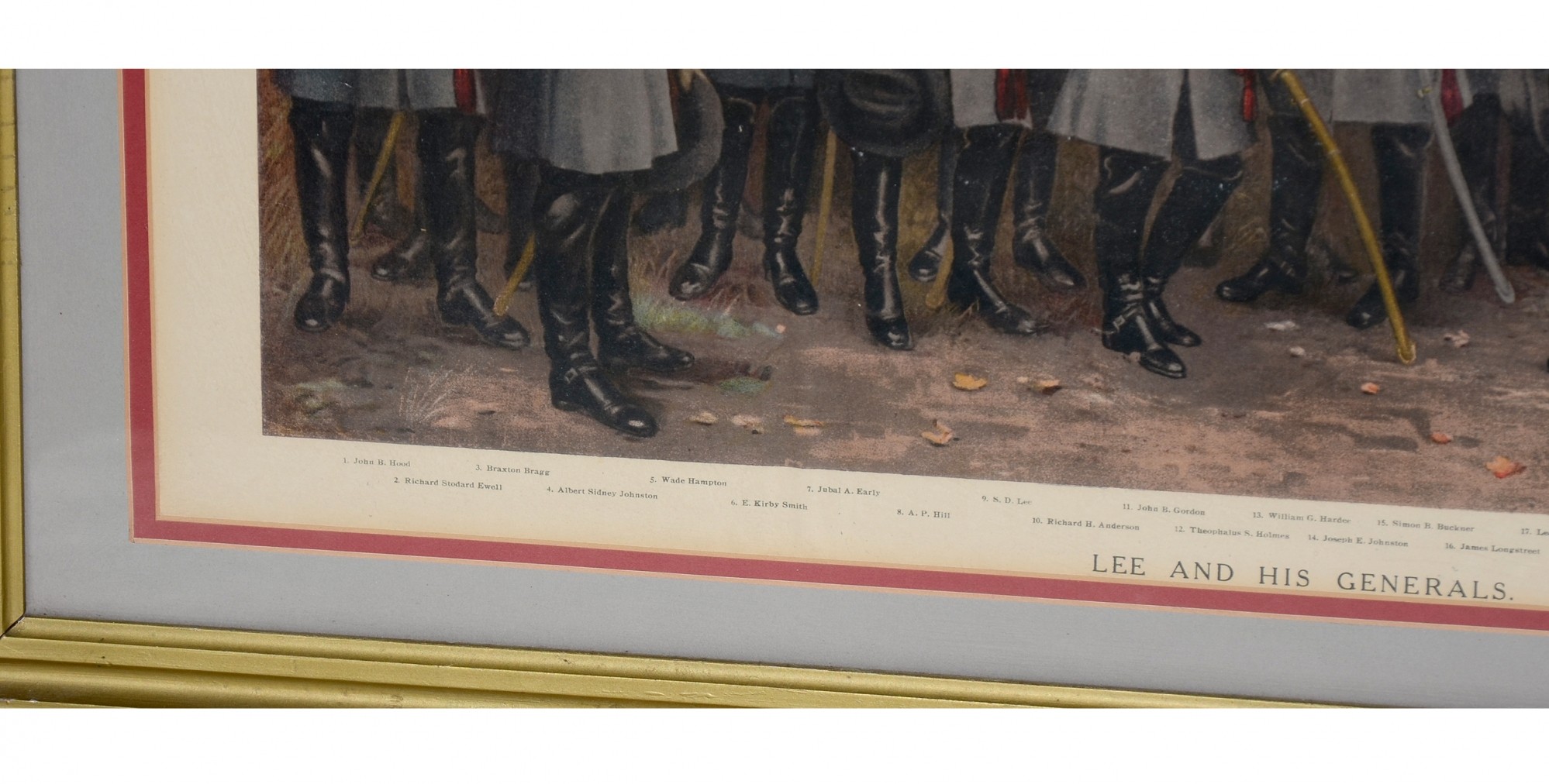 FRAMED PRINT OF CONFEDERATE GENERALS FROM LEE’S HEADQUARTERS MUSEUM ...
