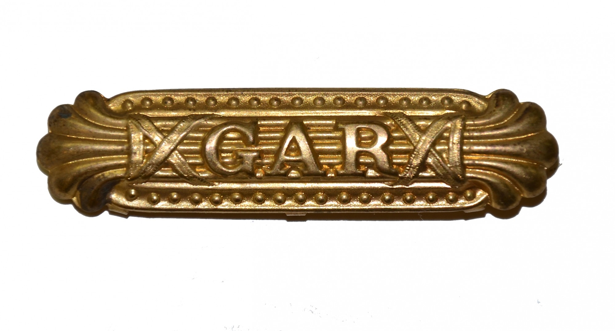 STAMPED BRASS GAR RIBBON TOP BAR — Horse Soldier