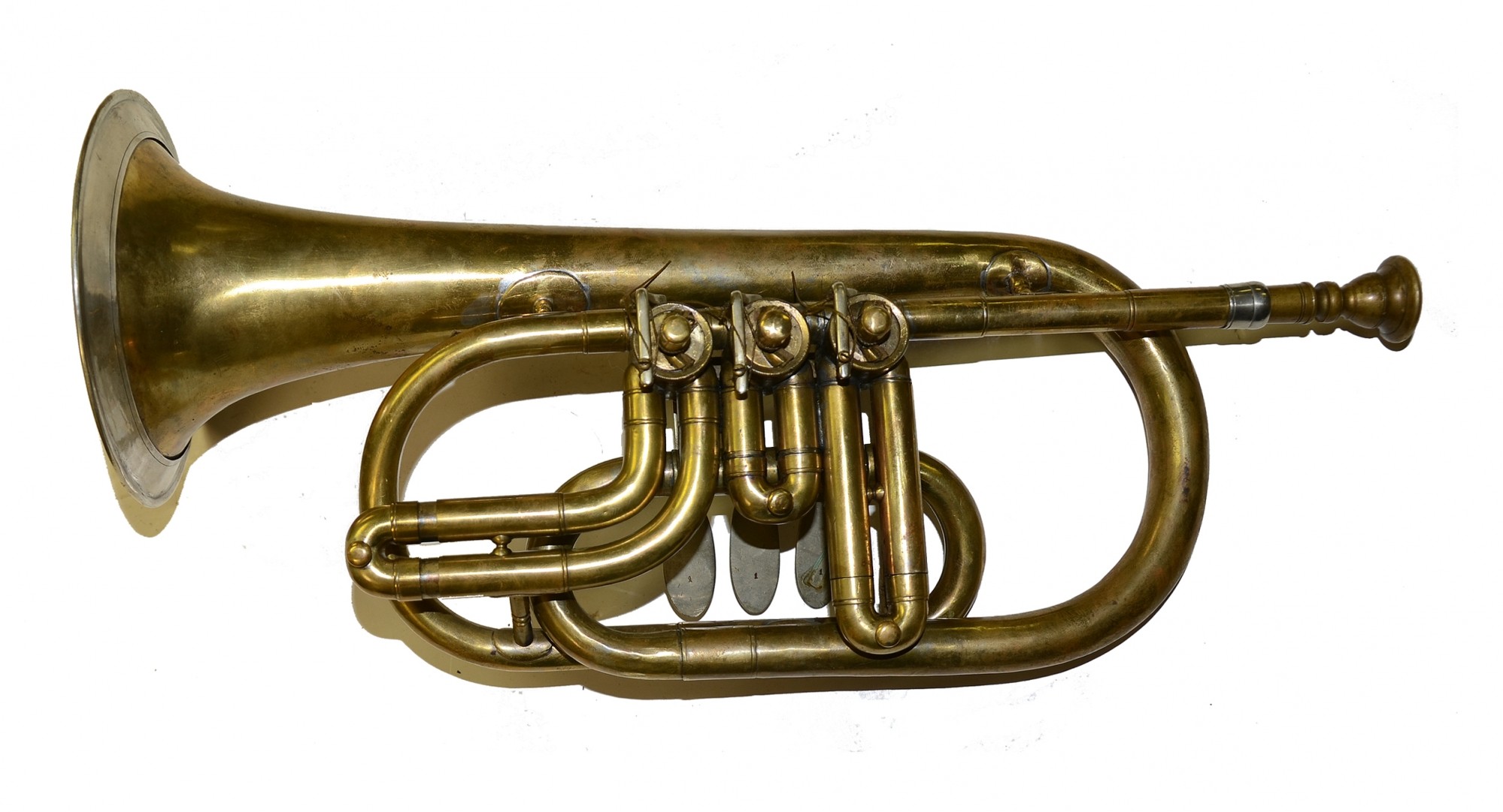 CIVIL WAR ERA B-FLAT ROTARY VALVE CORNET, WITH CASE — Horse Soldier