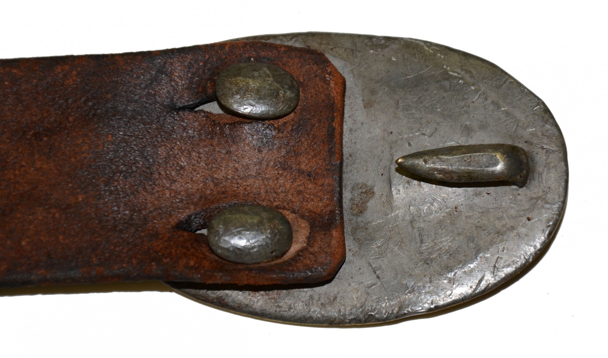 REGULATION 1839 PATTERN OVAL US BUCKLE ON LEATHER BELT — Horse Soldier