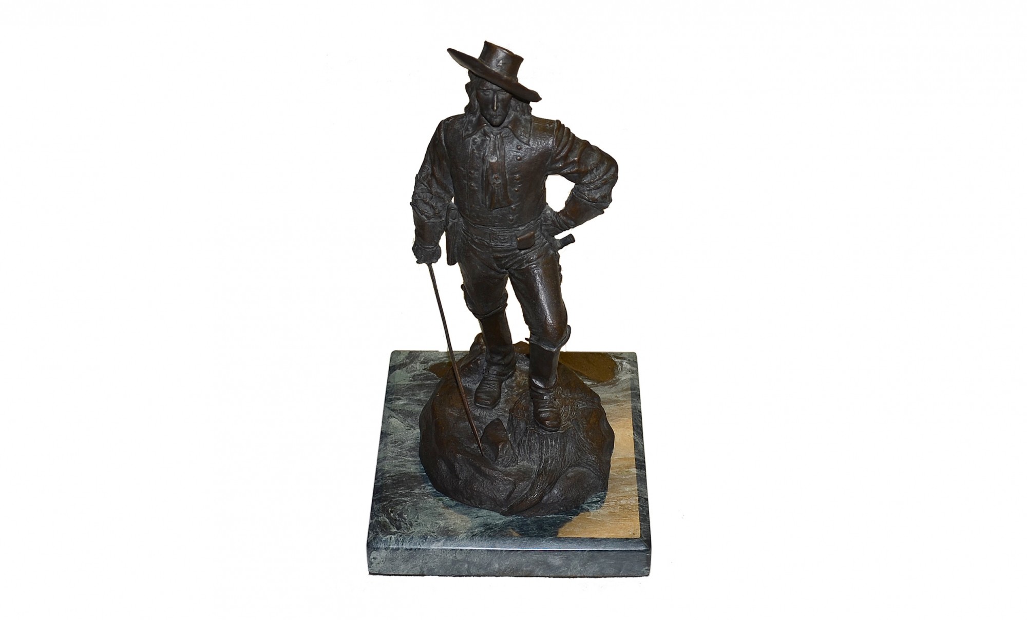 CAST BRONZE STATUE FIGURE OF GEORGE ARMSTRONG CUSTER — Horse Soldier