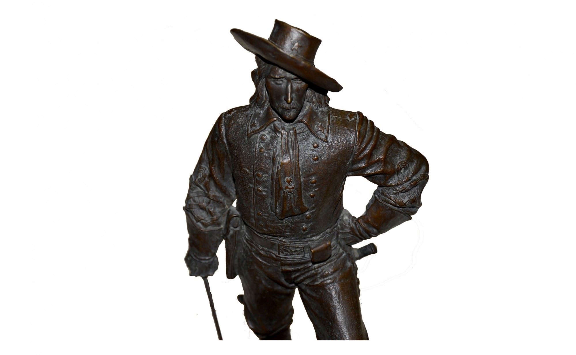 CAST BRONZE STATUE FIGURE OF GEORGE ARMSTRONG CUSTER — Horse Soldier