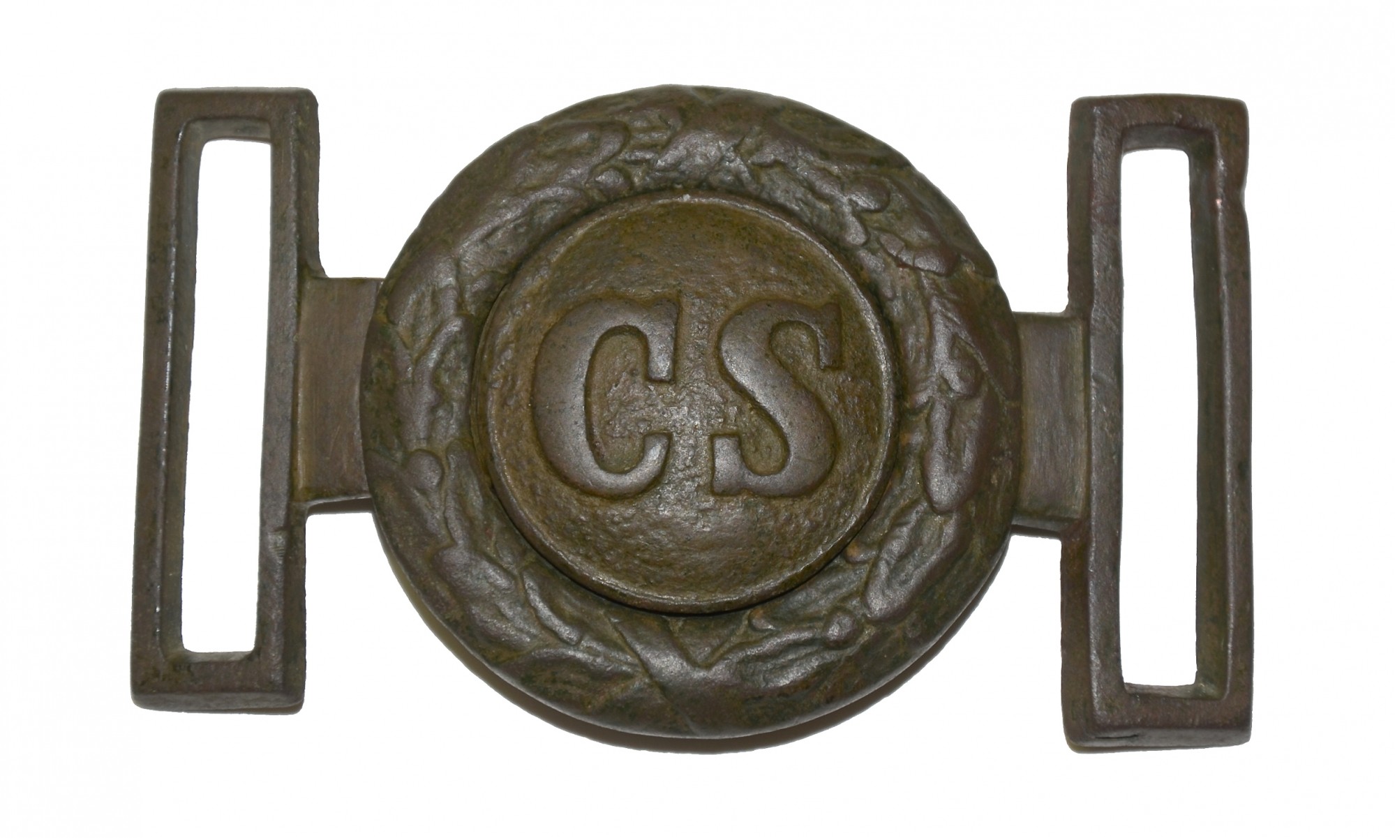 CONFEDERATE TWO PIECE “CS” VIRGINIA STYLE BUCKLE — Horse Soldier